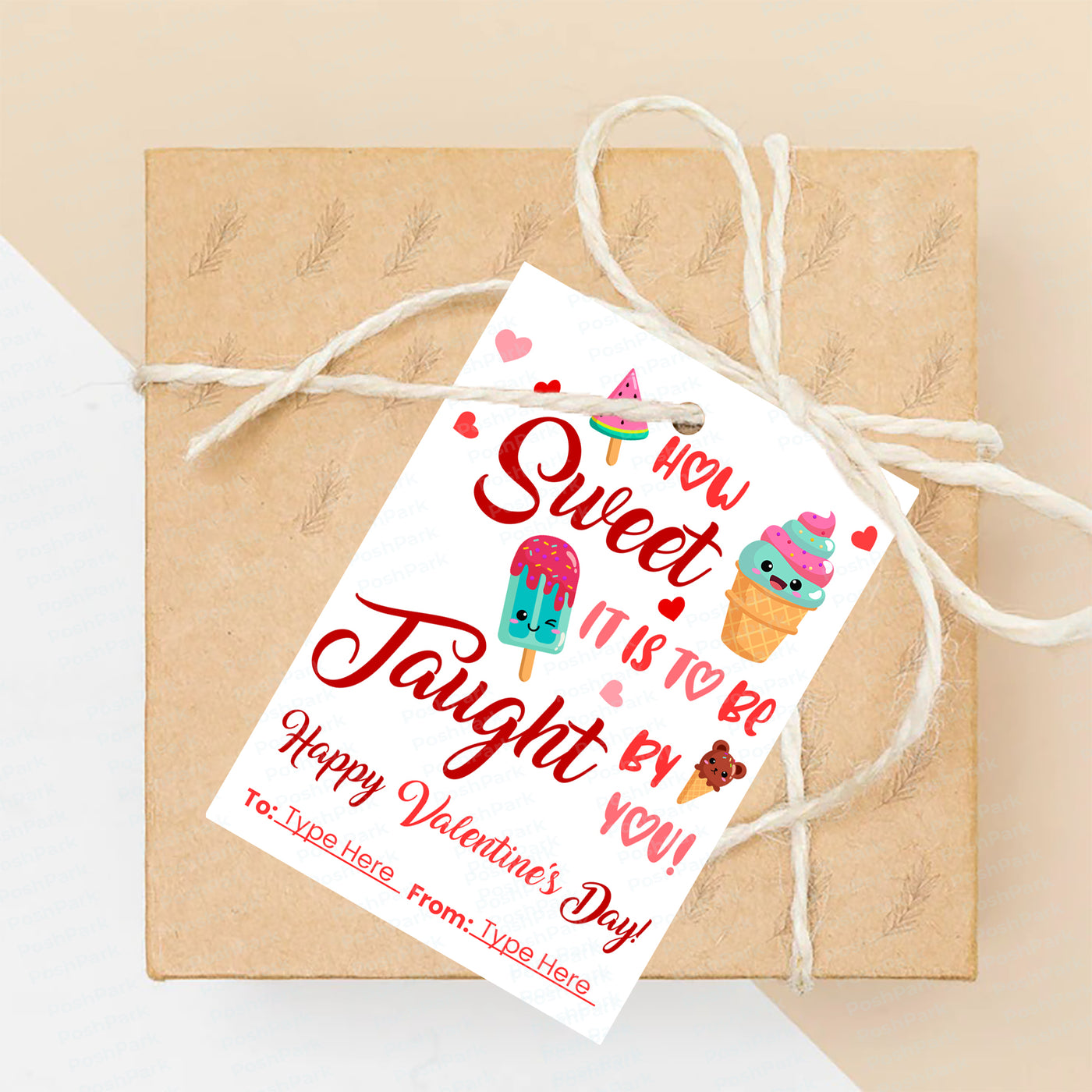 Editable How Sweet It Is to be Taught by You Gift Tags, DIY Valentines ...