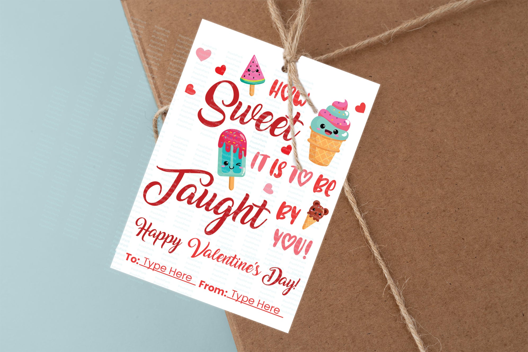 Editable Valentines Day Appreciation Gift Tag Bundle Set of 6 - Posh Park