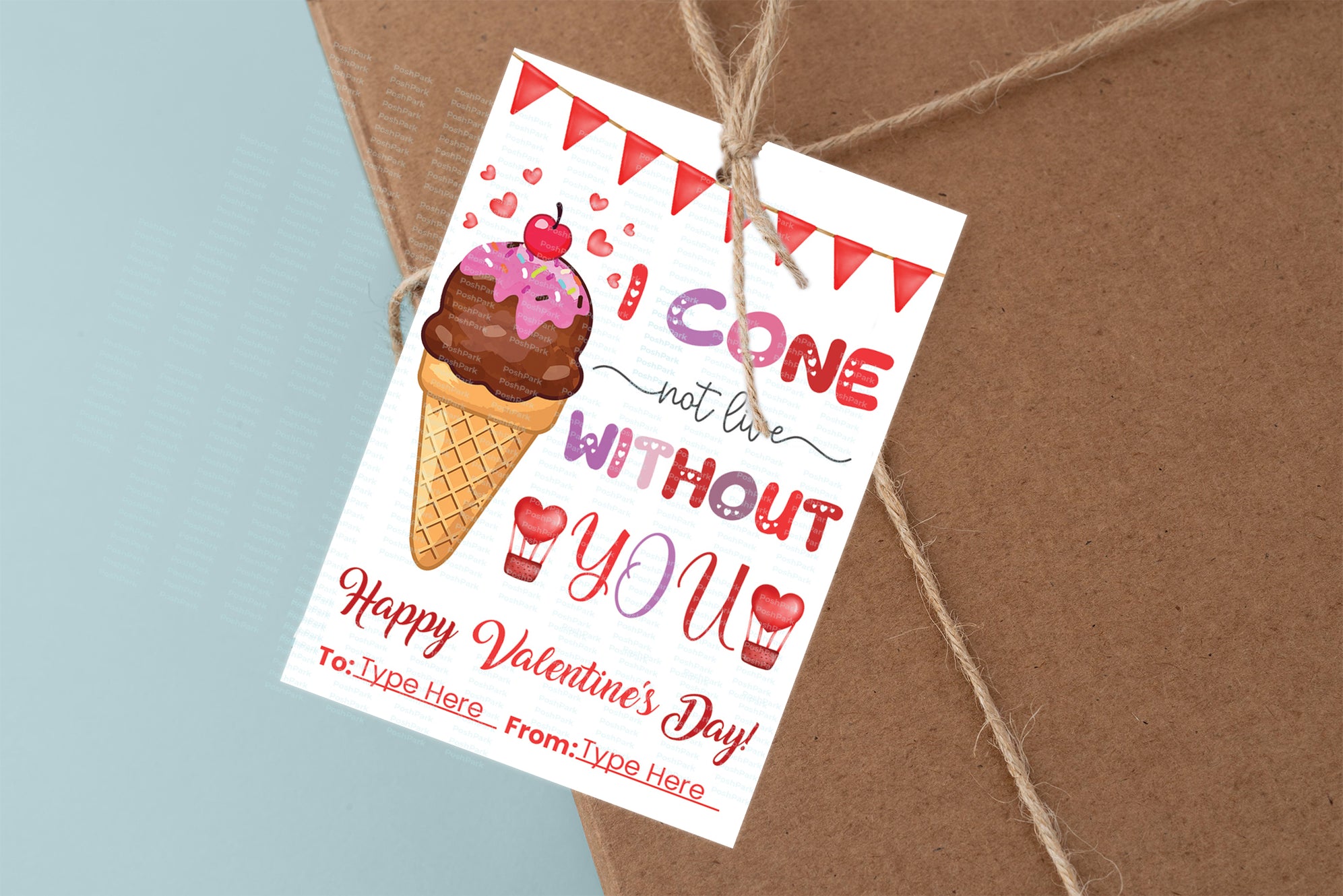 Editable Valentines Day Appreciation Gift Tag Bundle Set of 6 - Posh Park