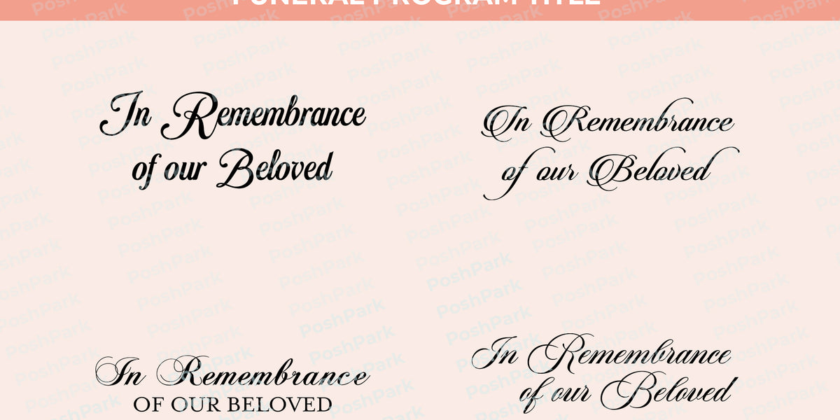In Remembrance of our Beloved Funeral Program Word Art Titles Sets of ...