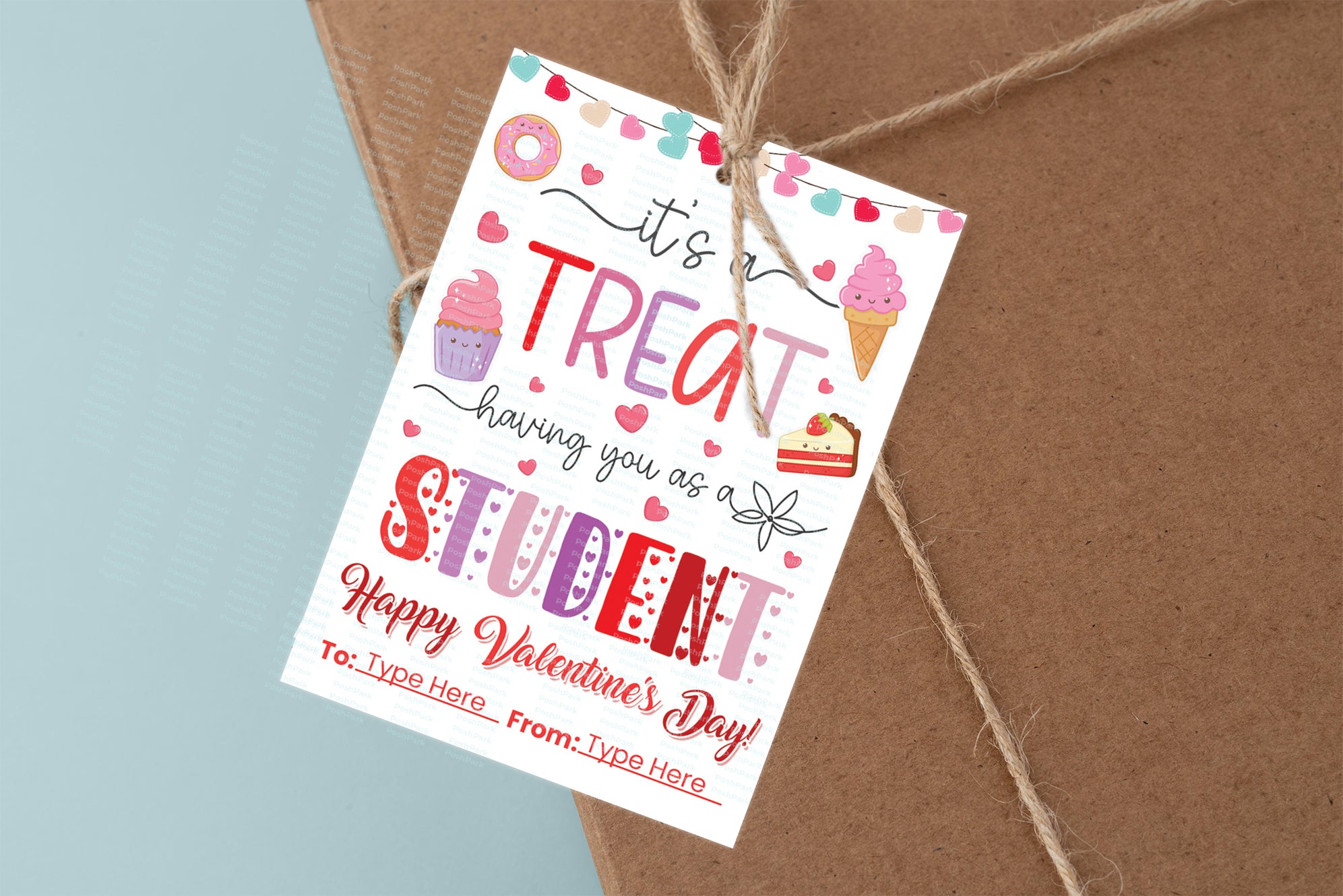 Editable Valentines Day Appreciation Gift Tag Bundle Set of 6 - Posh Park