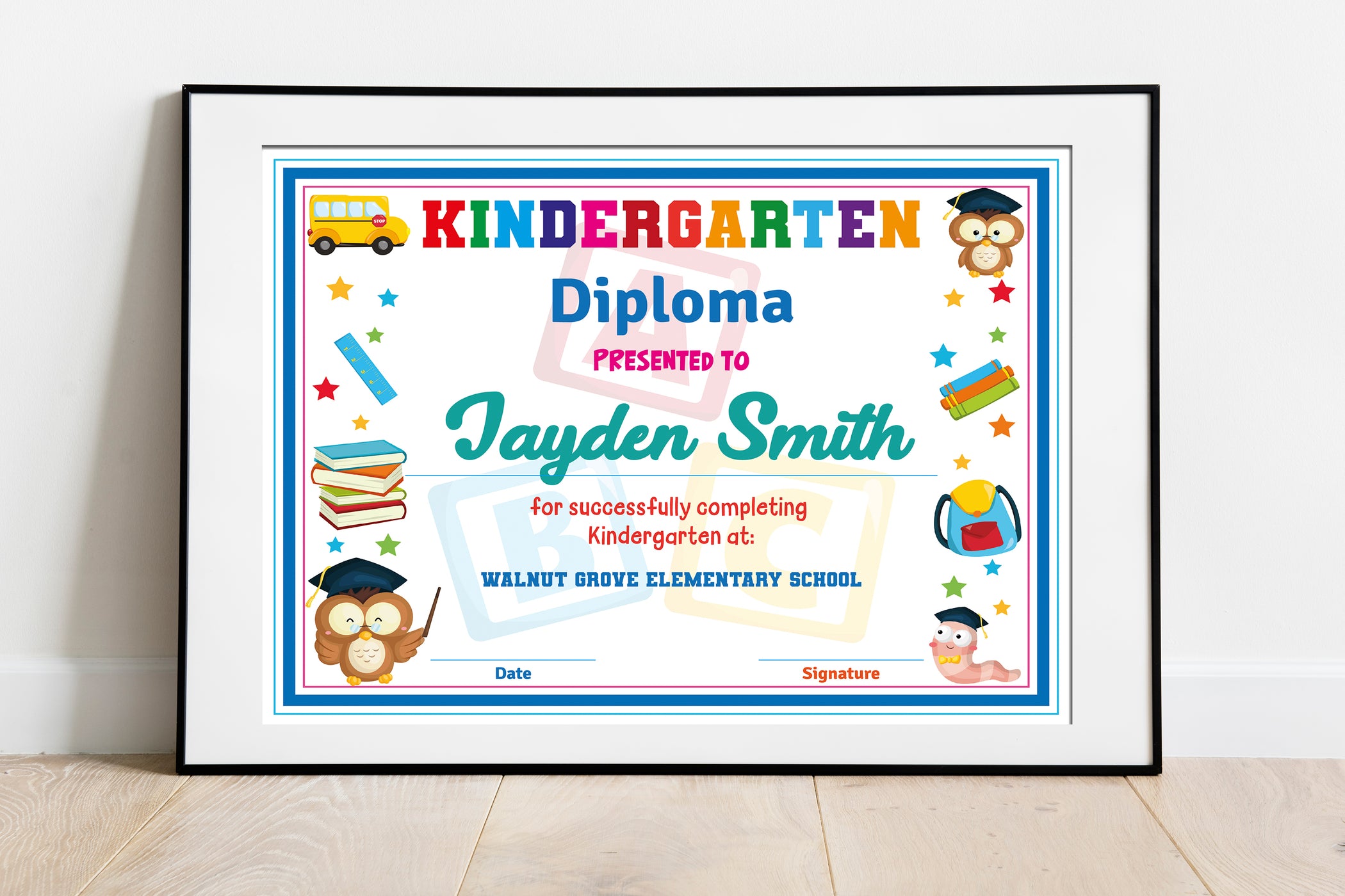 Editable Kindergarten Diploma Certificate, Customizable Kinder Diploma ...