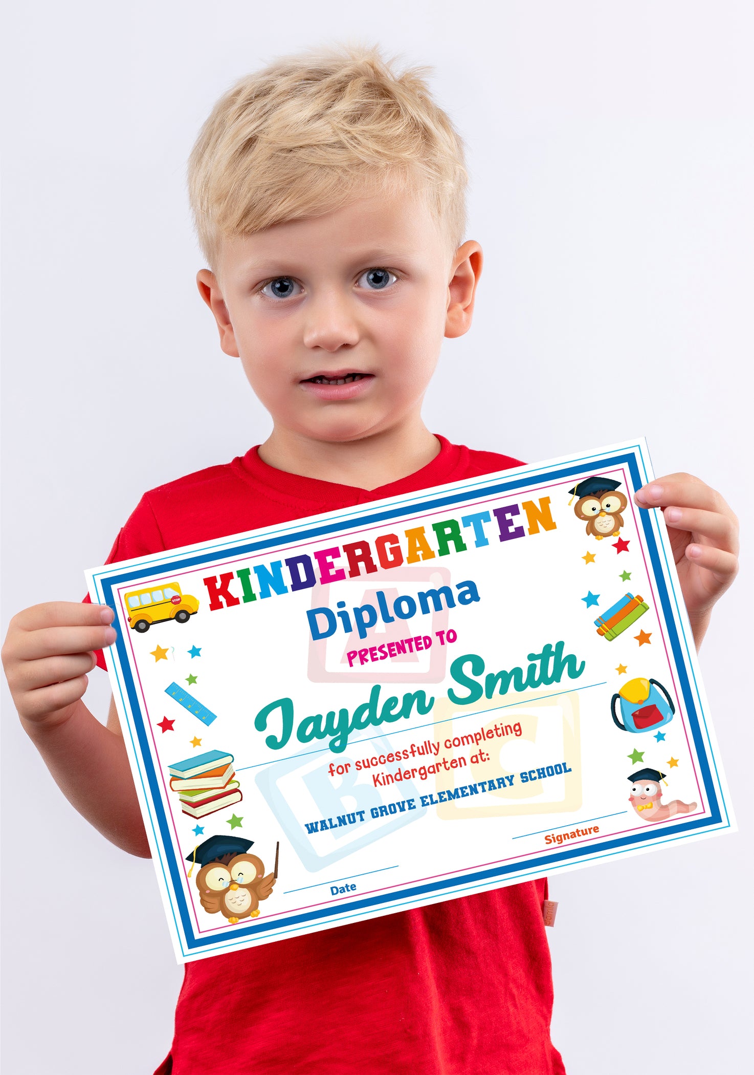 Editable Kindergarten Diploma Certificate, Customizable Kinder Diploma ...