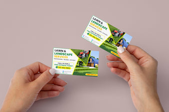 Editable Lawn Care Service Flyers and Business Cards Bundle — Posh Park