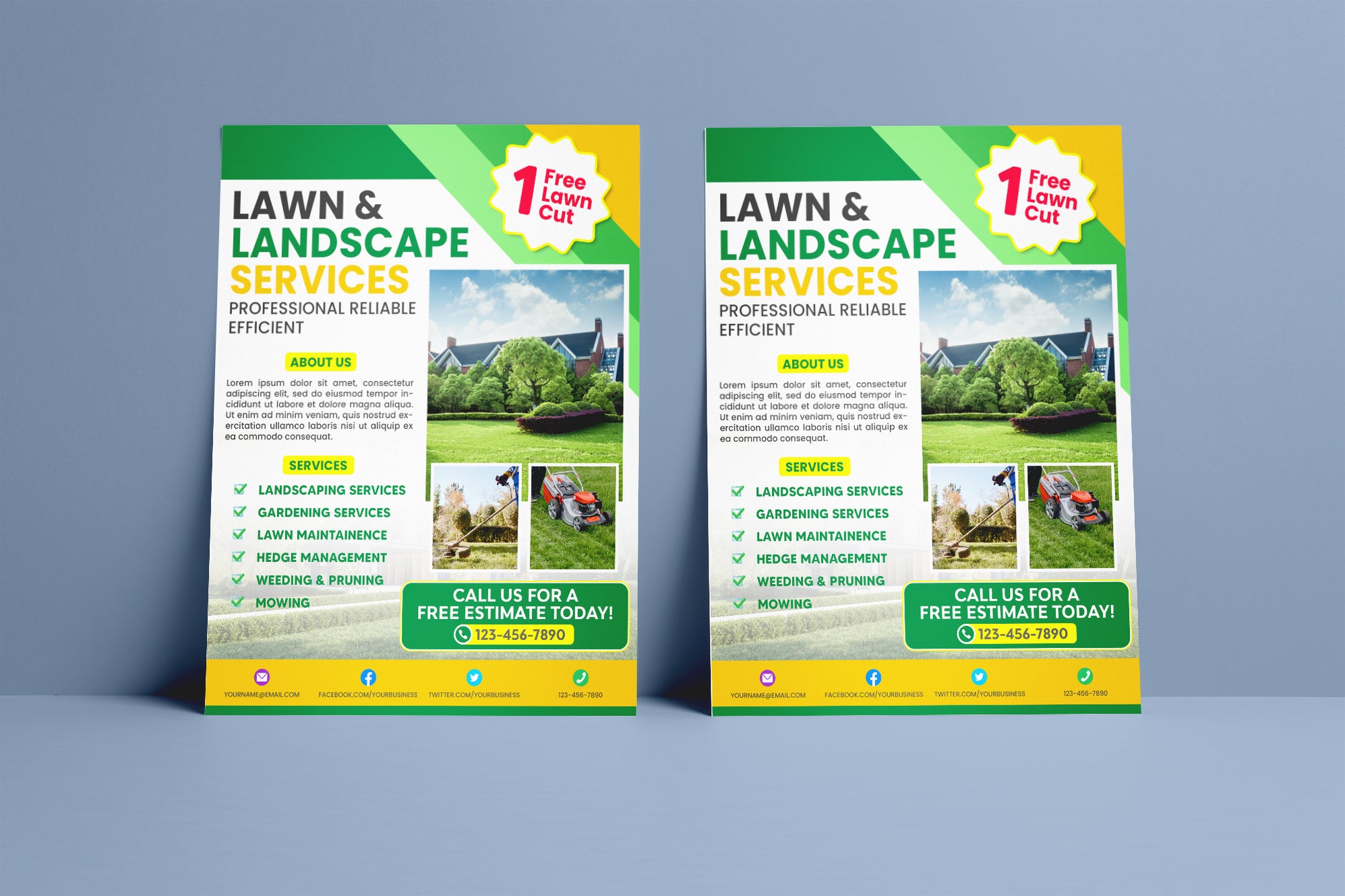 Editable Lawn Care and Landscaping Flyer Template — Posh Park
