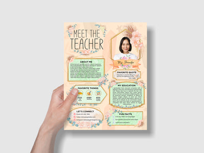 Meet The Teacher Boho Template, Editable Back To School Teacher Newsle ...