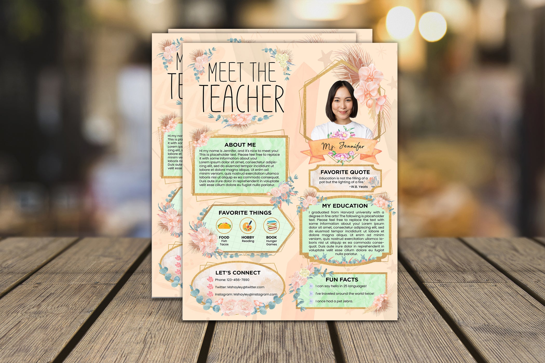 Meet The Teacher Boho Template, Editable Back To School Teacher Newsle ...