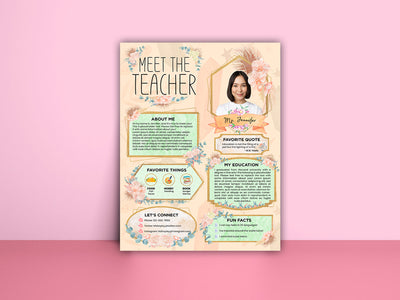 Meet The Teacher Boho Template, Editable Back To School Teacher Newsle ...