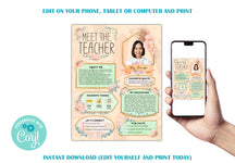 Meet The Teacher Boho Template, Editable Back To School Teacher Newsle ...