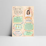 Meet The Teacher Boho Template, Editable Back To School Teacher Newsle ...