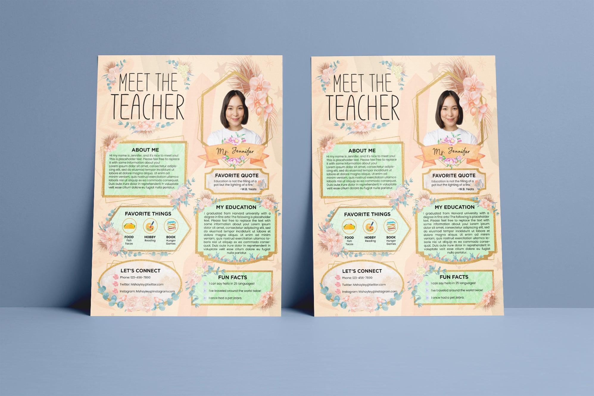 Meet The Teacher Boho Template, Editable Back To School Teacher Newsle ...
