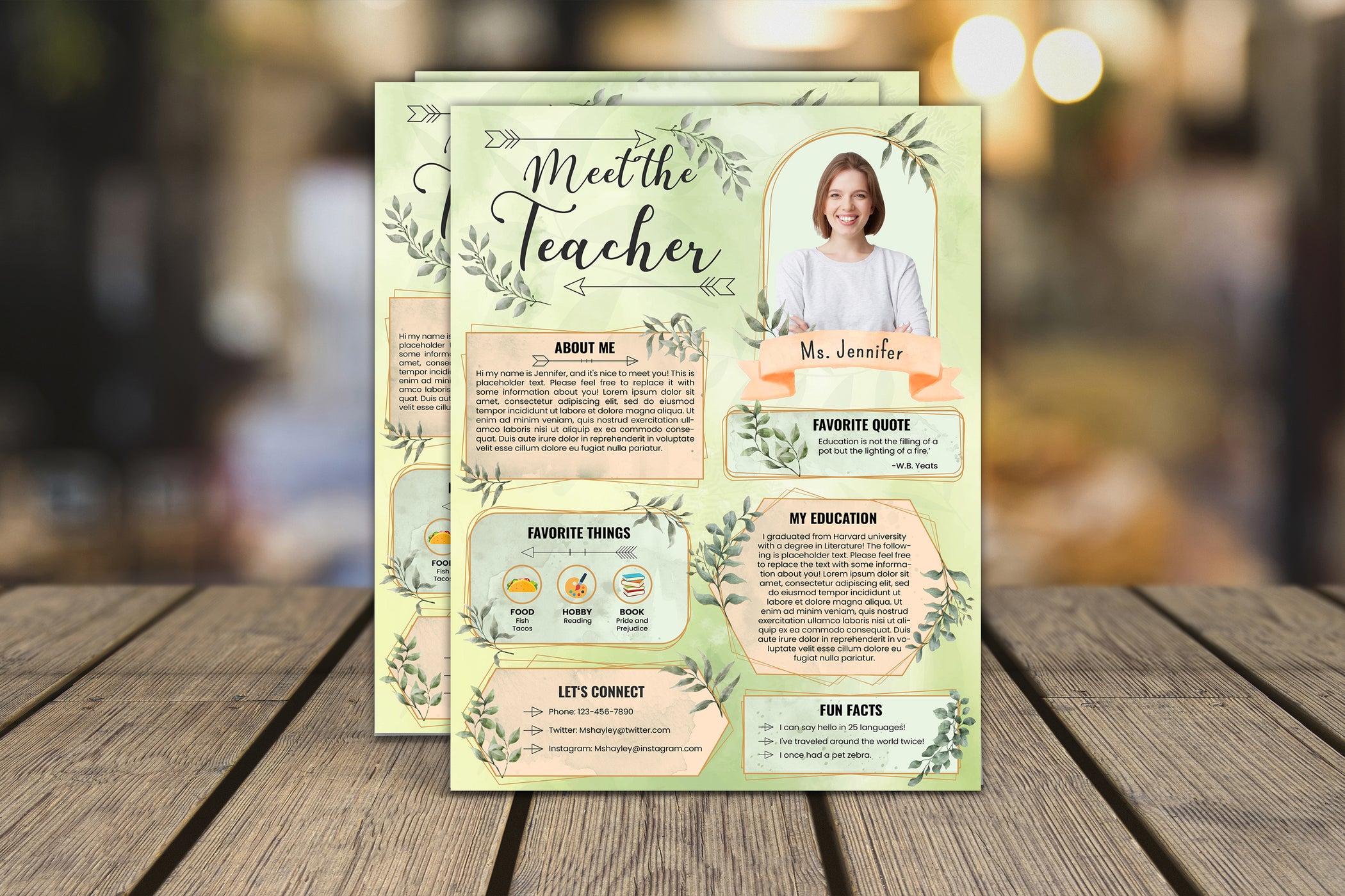 Meet the Teacher Editable Template, Printable Teacher Letter with Phot ...