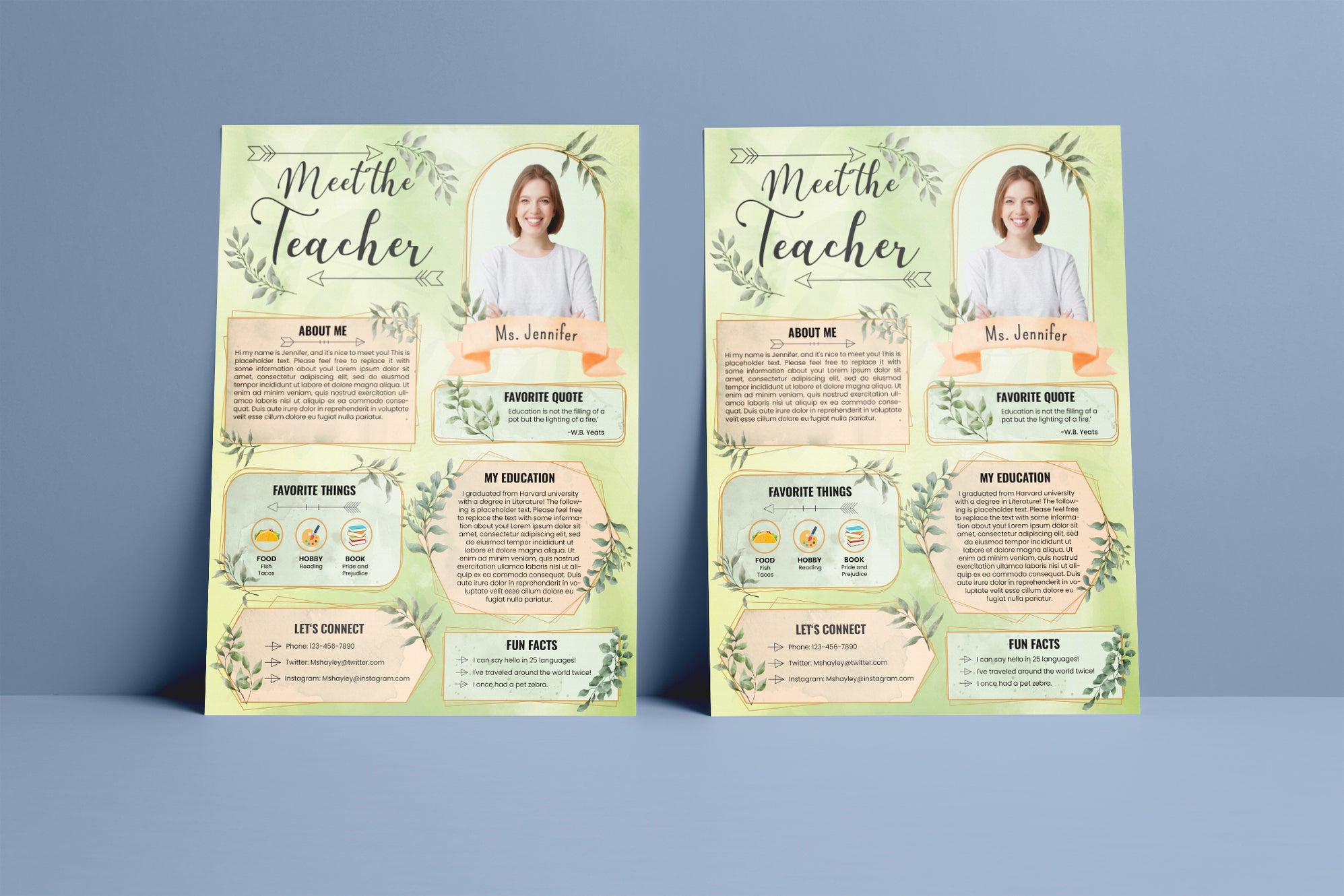 Meet the Teacher Editable Template, Printable Teacher Letter with Phot ...