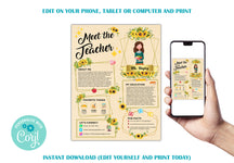 Meet The Teacher Sunflower Gold, Editable Back To School Photo Teacher ...