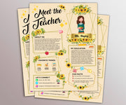 Meet The Teacher Sunflower Gold, Editable Back To School Photo Teacher ...