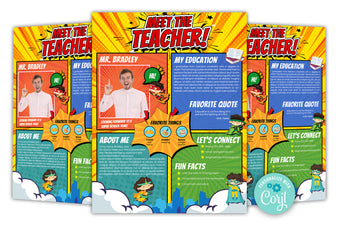 Meet The Teacher Template Superhero Theme, Editable Photo Teacher News ...