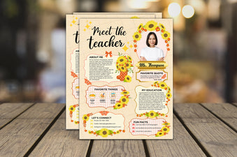 Meet The Teacher Template, Teacher Newsletter Editable Yellow and Oran ...