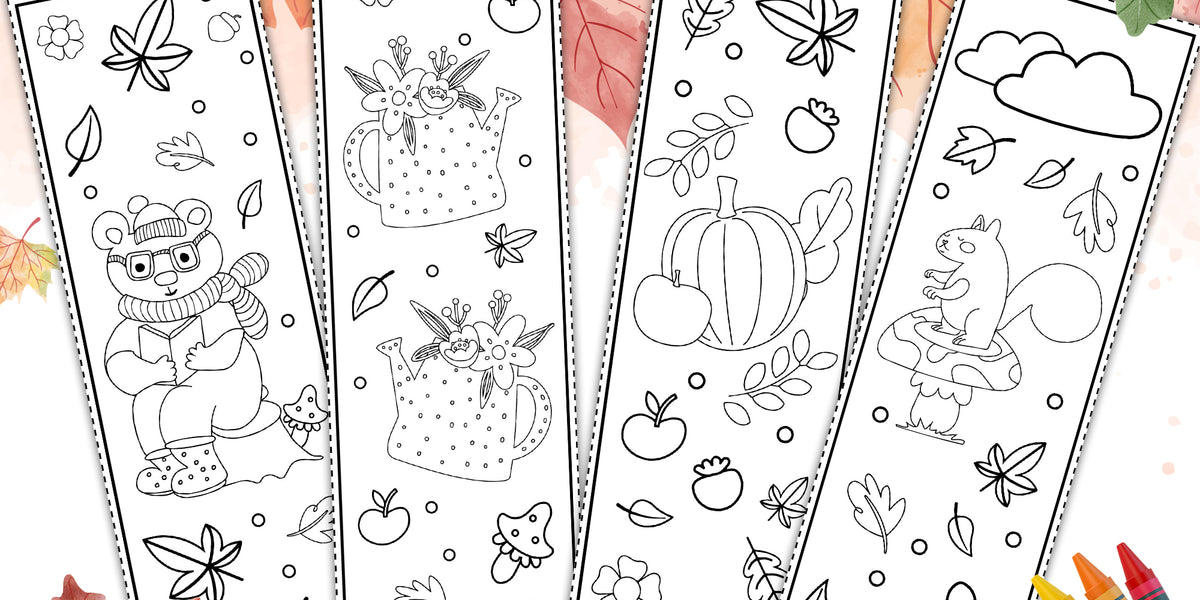 PDF Fall Coloring Bookmarks for Kids, Printable Autumn Festival Colori ...