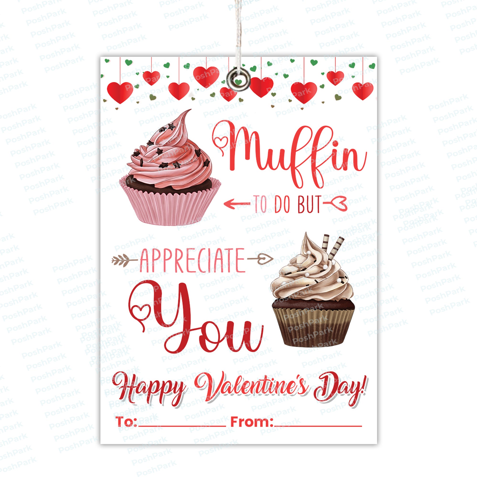 DIY Editable Valentine's Day Muffin Gift Tags, Sweet Appreciation Gift ...