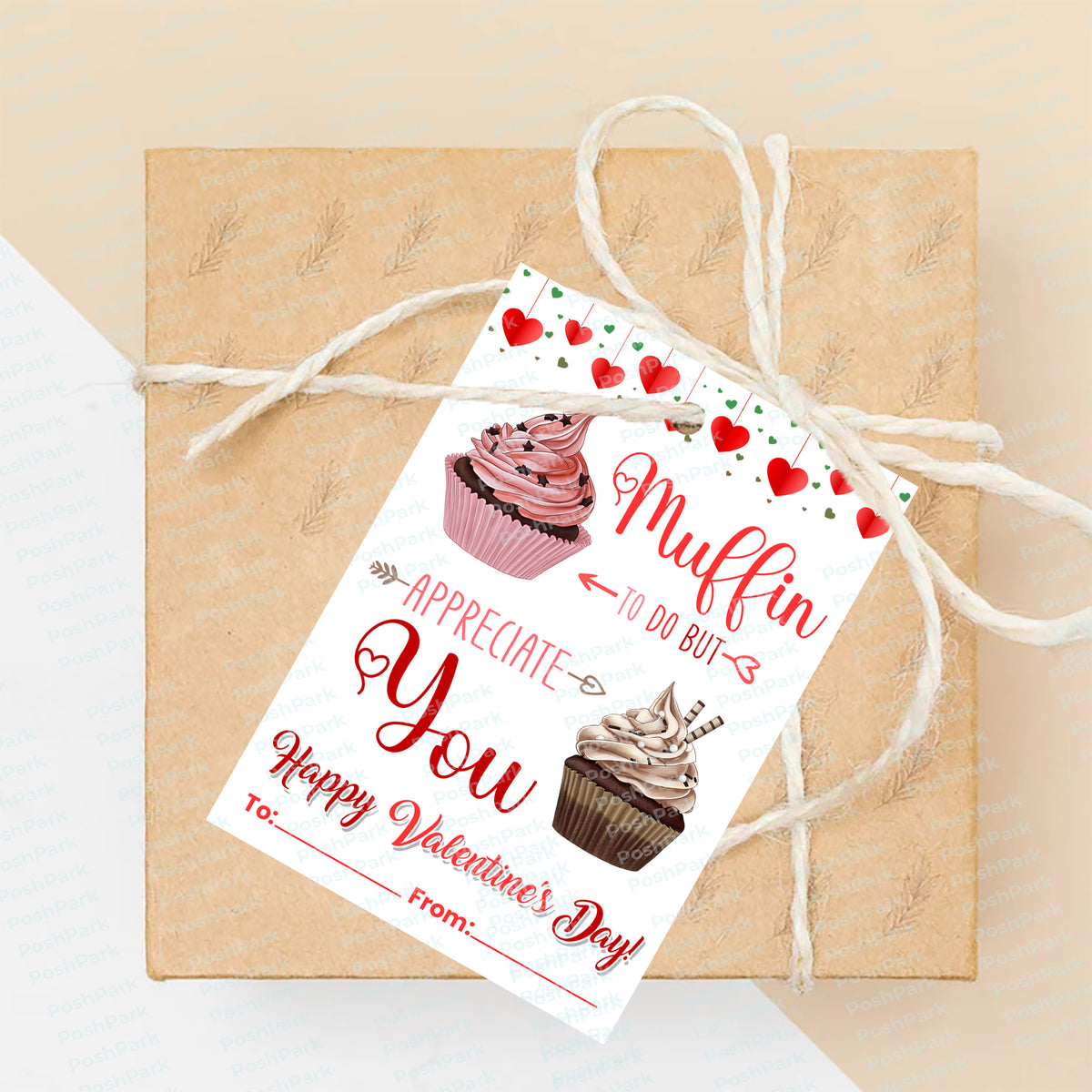 DIY Editable Valentine's Day Muffin Gift Tags, Sweet Appreciation Gift ...