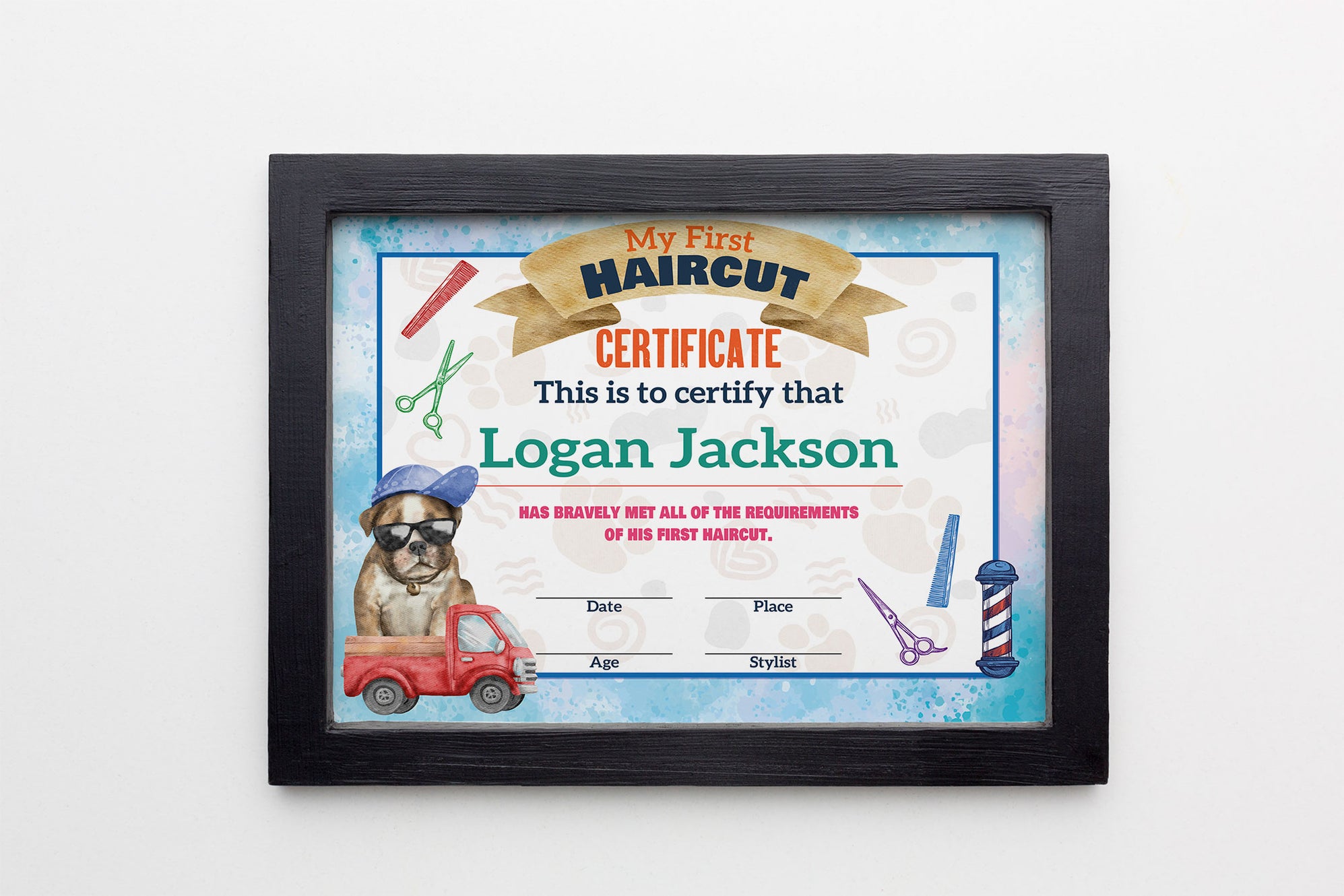 DIY First Haircut Certificate, Editable Boy First Hair Cut Keepsake, P ...