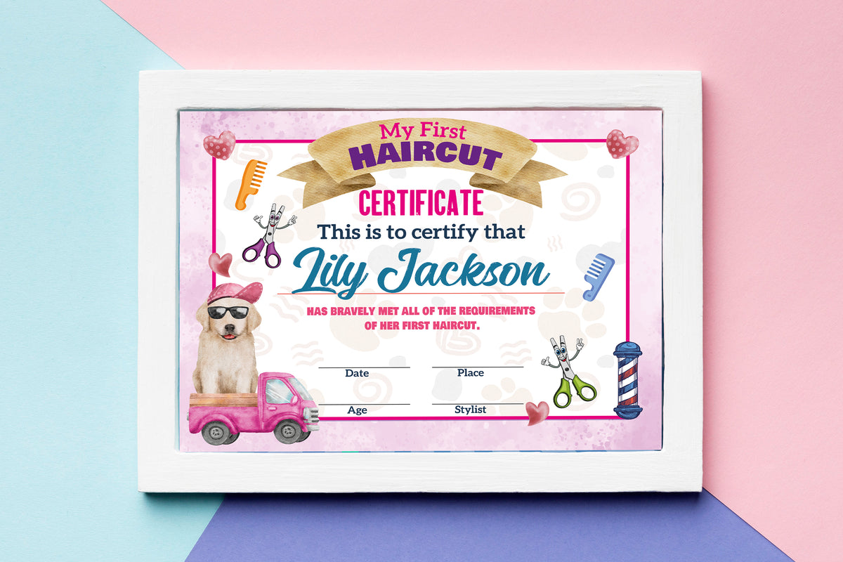 My First Haircut Certificate Template