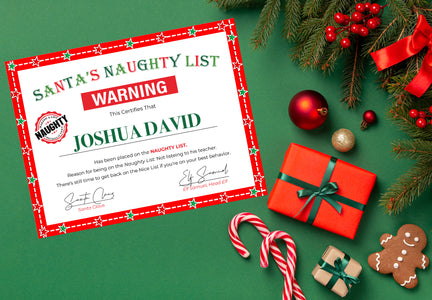Printable Santa Naughty List & Warning Letter Certificate — Posh Park