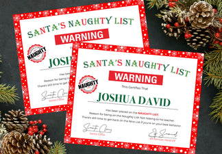 Editable Santa Naughty Behaviour Certificate Template — Posh Park