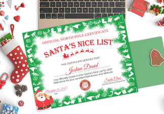 Editable Christmas Nice List Certificate Template Bundle — Posh Park