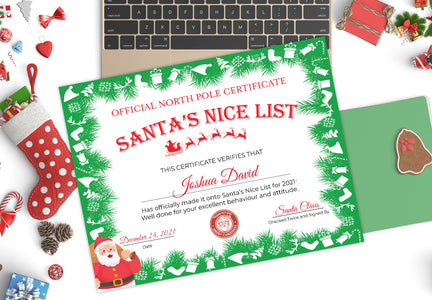Editable Christmas Nice List Certificate Template Bundle — Posh Park