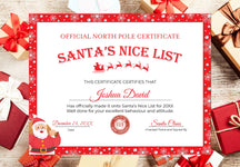 Custom Red White Christmas Nice List Certificate — Posh Park