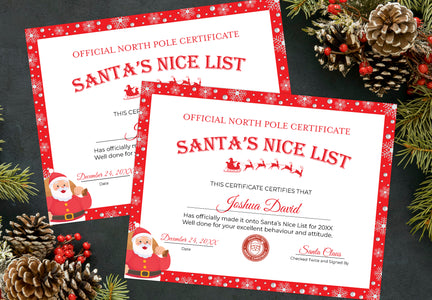 Custom Red White Christmas Nice List Certificate — Posh Park