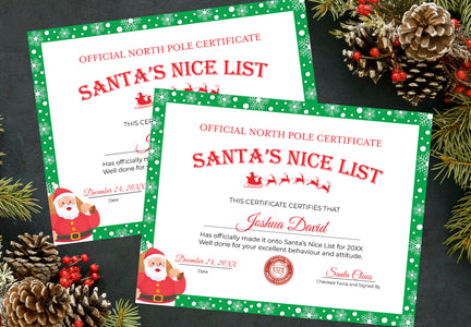 Printable Nice List Santa Certificate for Kids — Posh Park