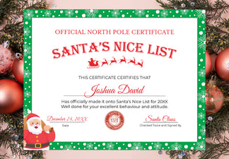 Printable Nice List Santa Certificate for Kids — Posh Park