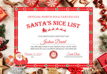 Festive Red Christmas Nice List Certificate Template — Posh Park