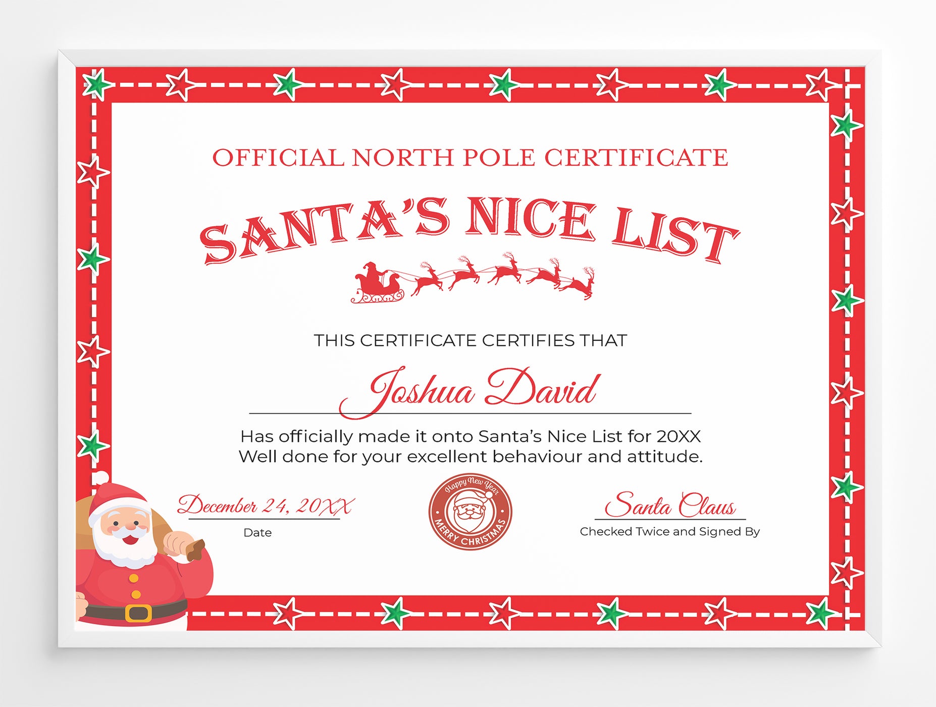 Editable Christmas Nice List Certificate Template Bundle — Posh Park