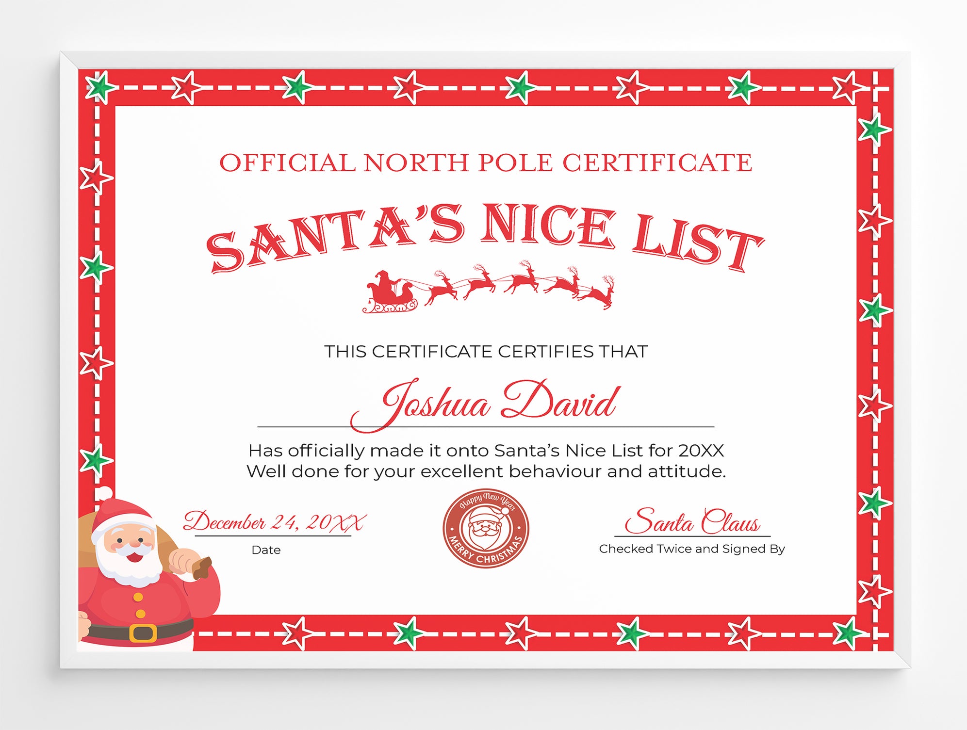 Editable Christmas Nice List Certificate Template Bundle — Posh Park