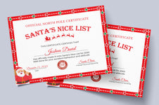 Festive Red Christmas Nice List Certificate Template — Posh Park