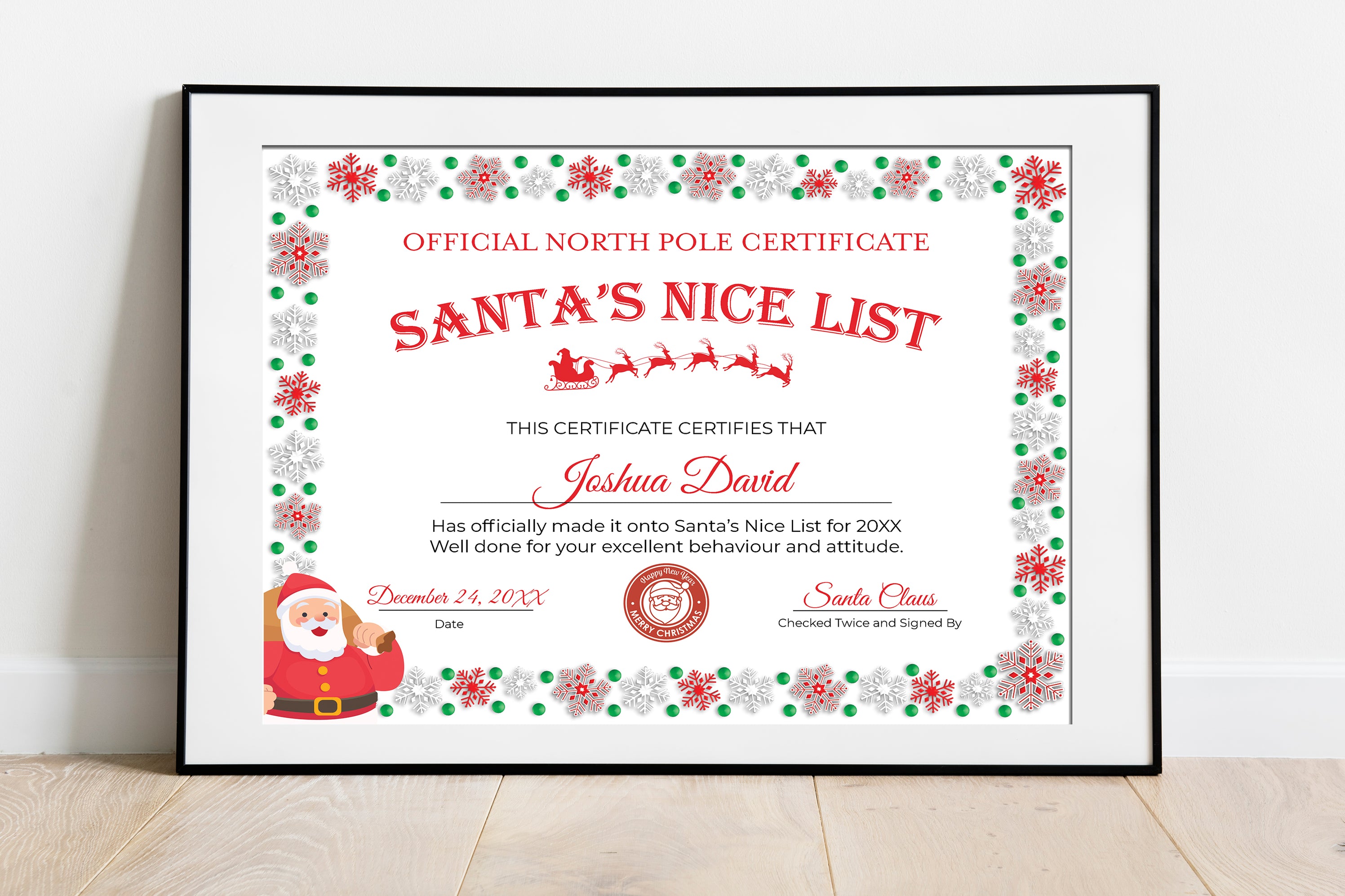 Editable Christmas Nice List Certificate Template — Posh Park