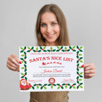Editable & Printable Santa Nice List Christmas Certificate Templates ...