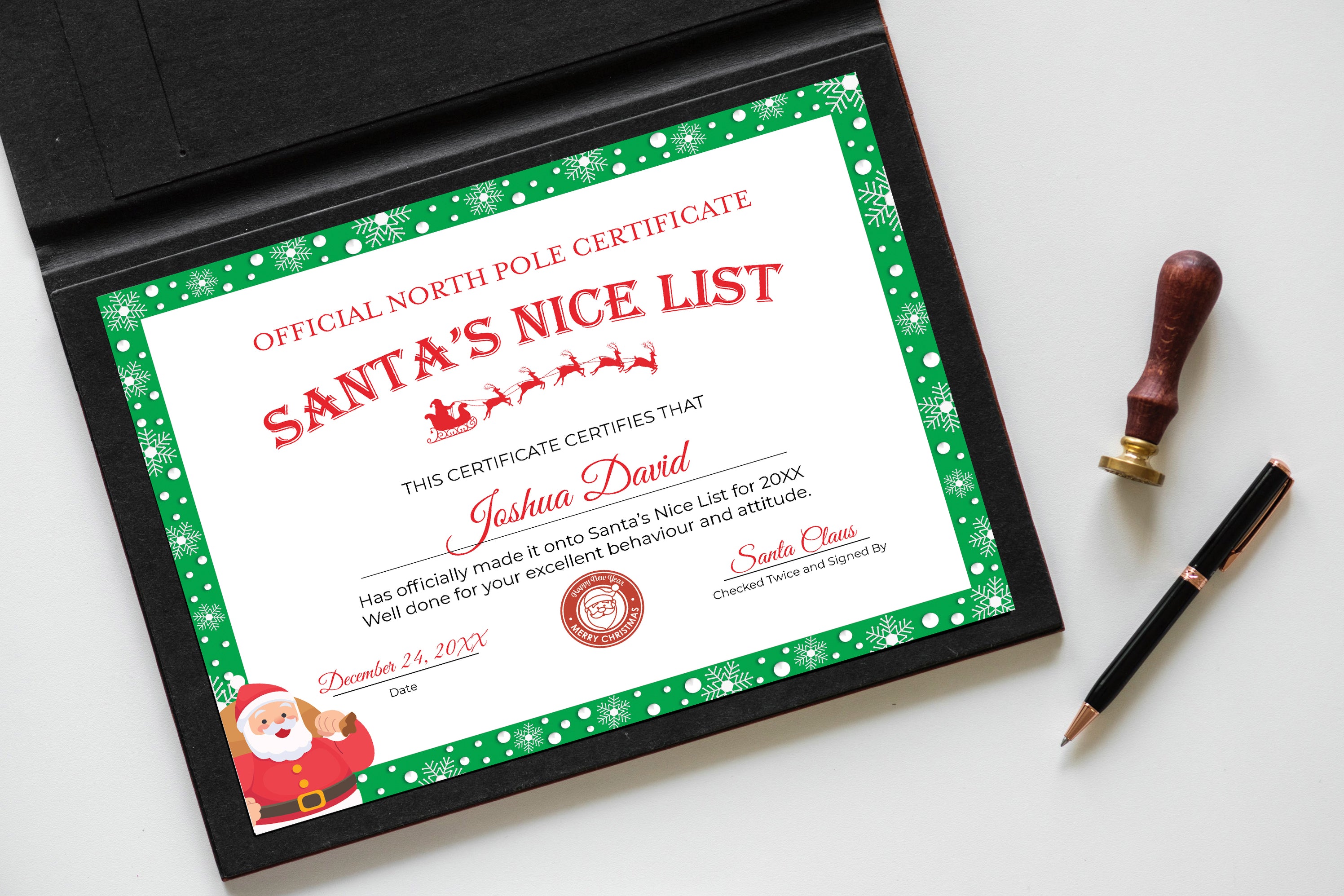 Printable Nice List Santa Certificate for Kids — Posh Park