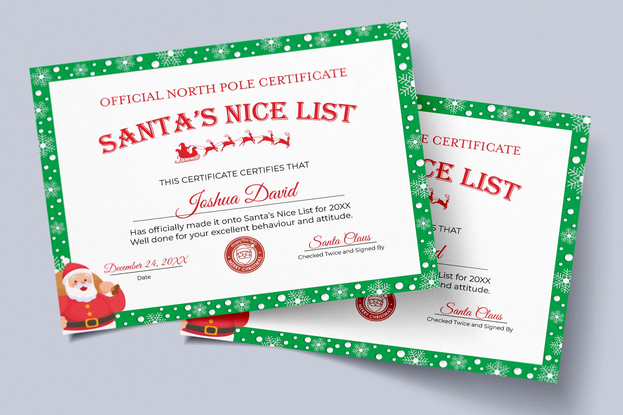 Printable Nice List Santa Certificate for Kids — Posh Park