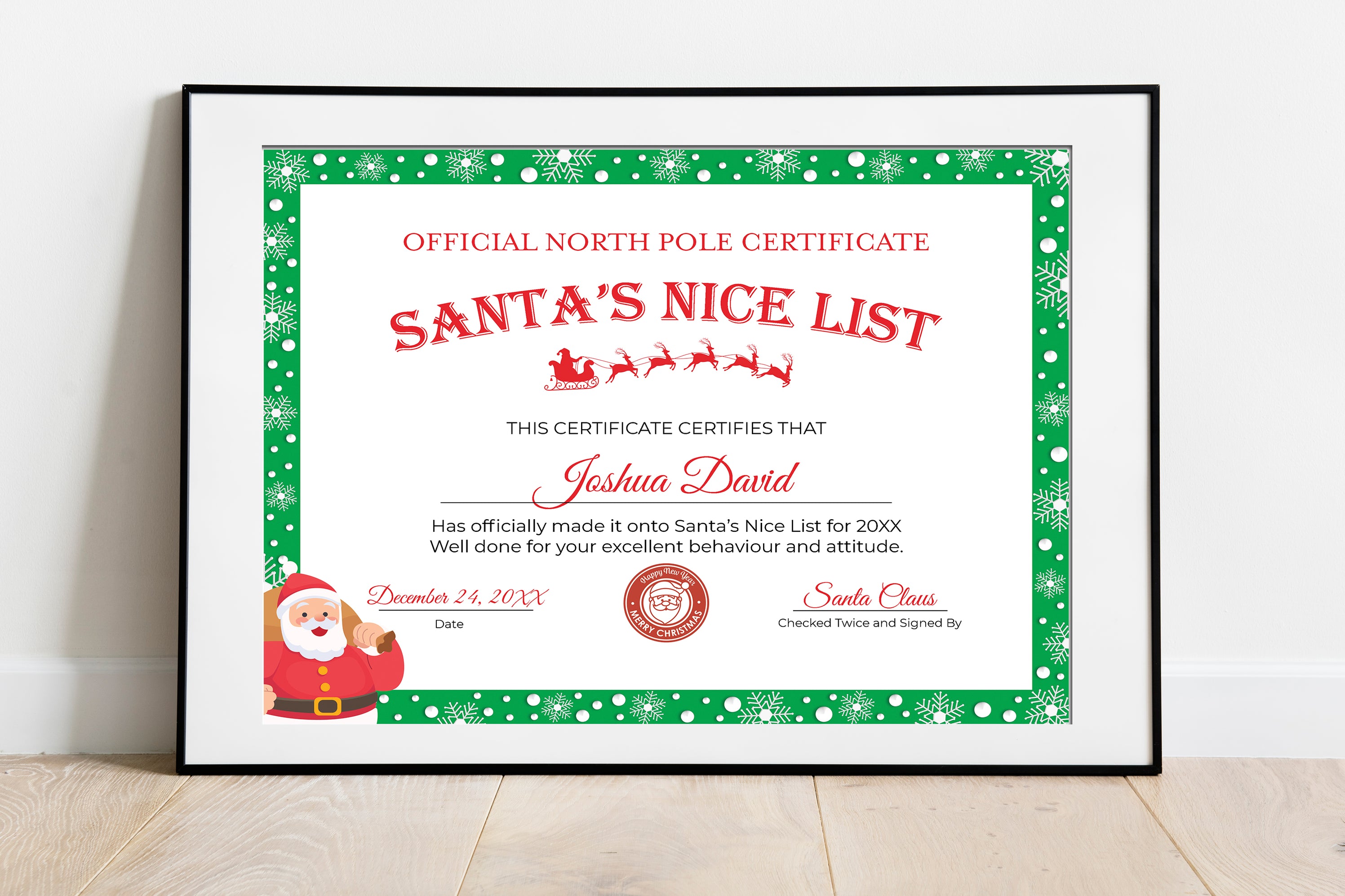 Printable Nice List Santa Certificate for Kids — Posh Park