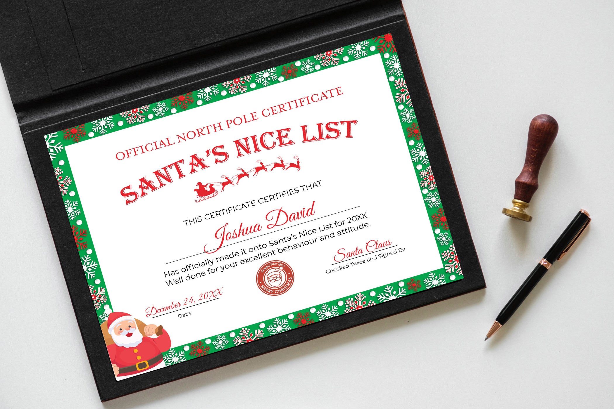 Editable Christmas Nice List Certificate Template Bundle — Posh Park