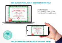Printable Festive Green Christmas Nice List Certificate — Posh Park
