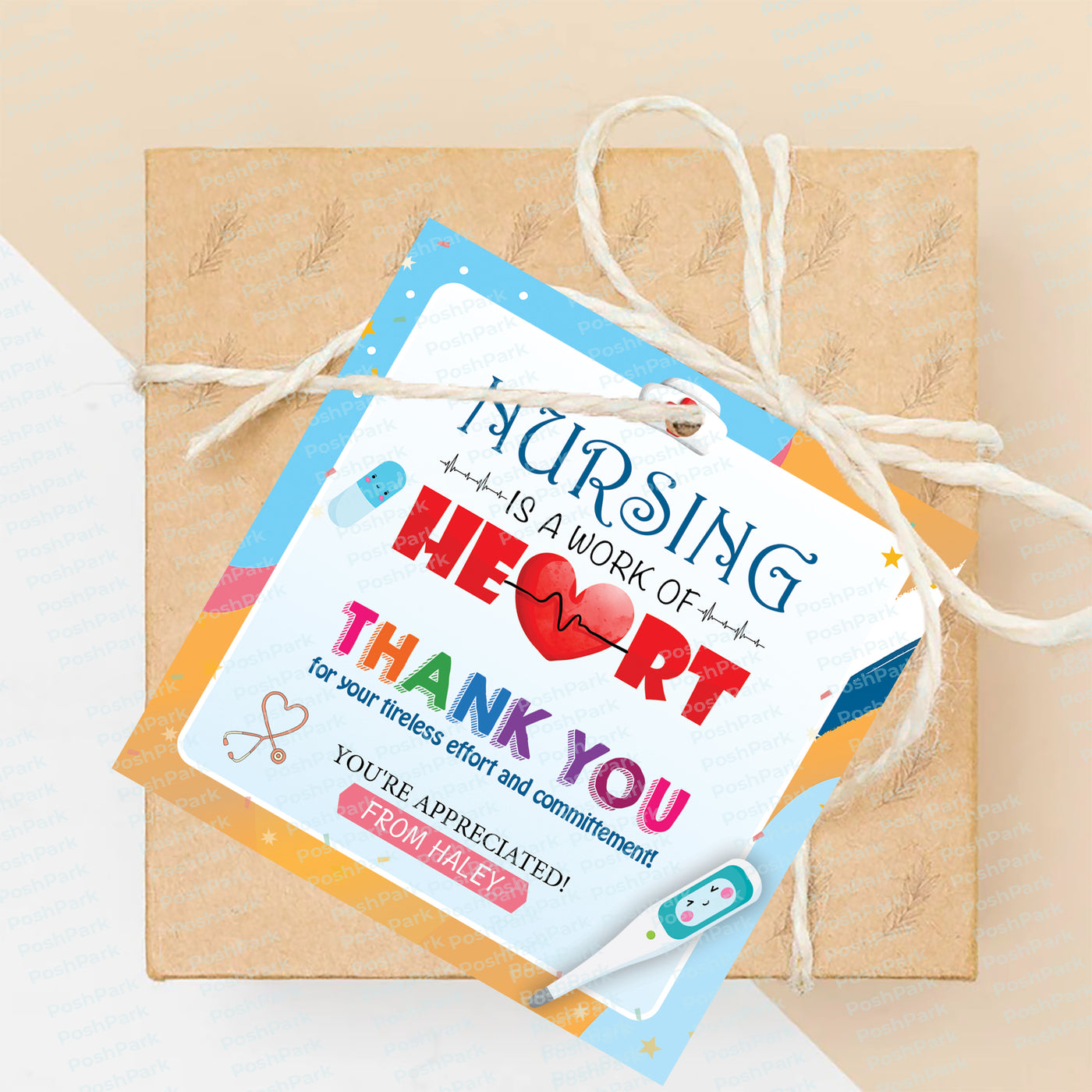 Editable Nursing is A Work of Heart Gift Tags, Nurse Appreciation Than ...