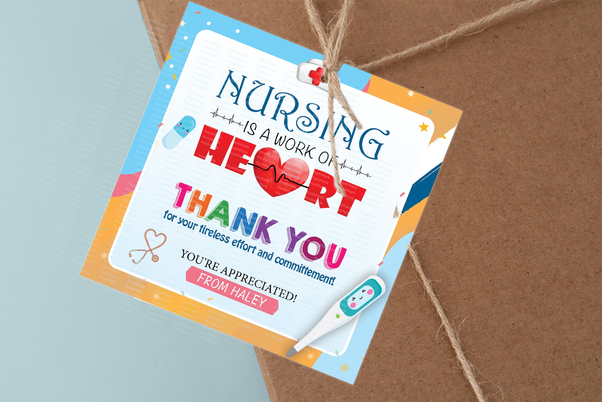 Editable Nursing is A Work of Heart Gift Tags, Nurse Appreciation Than ...