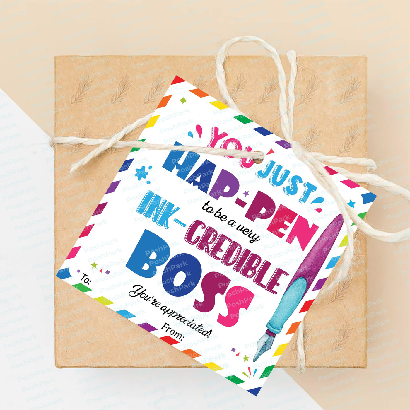 PDF You Happen to be Ink-Credible Boss Gift Tag, Printable Thank You B ...