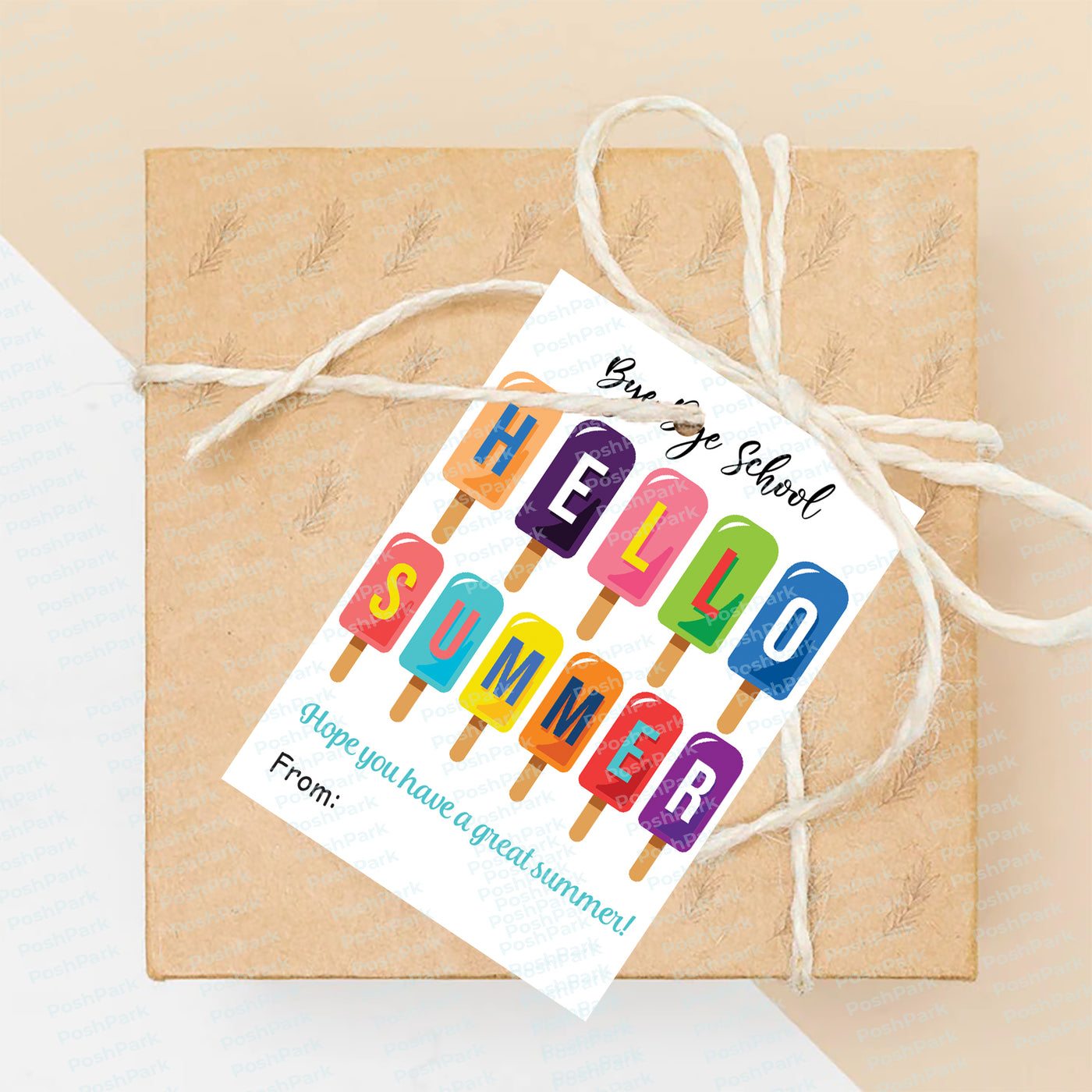 Printable Bye Bye School Hello Summer Gift Tags for Student, PDF End o ...