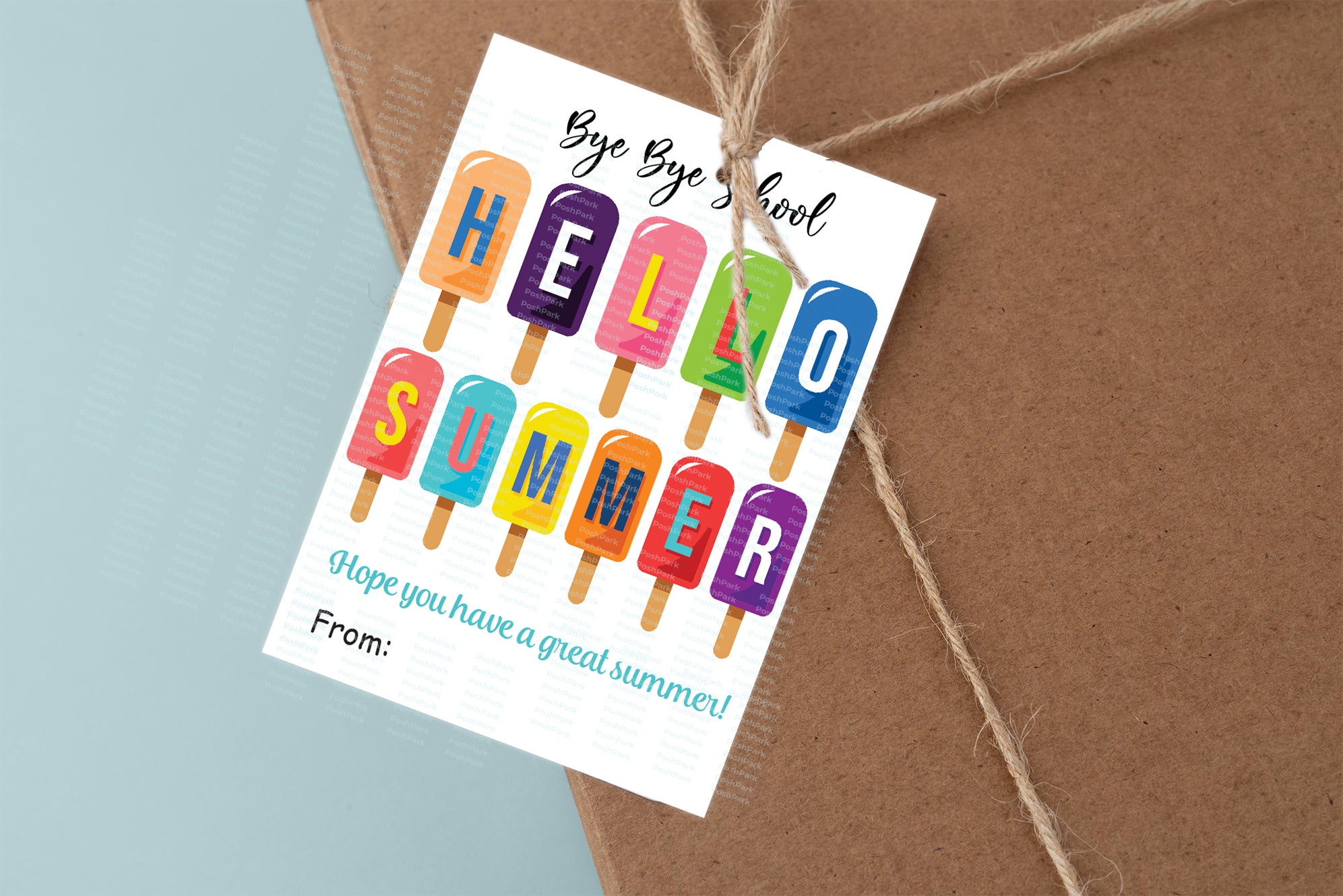 Printable Bye Bye School Hello Summer Gift Tags for Student, PDF End o ...
